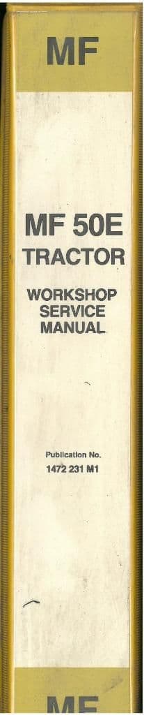 Massey Ferguson Tractor MF50E Workshop Service Manual - MF 50E
