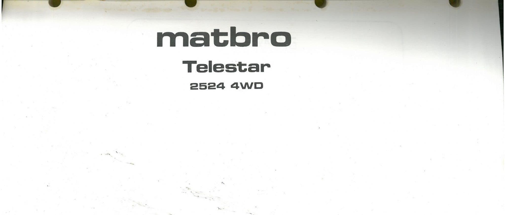 Matbro Telescopic Handler Telestar 2524 Parts Manual