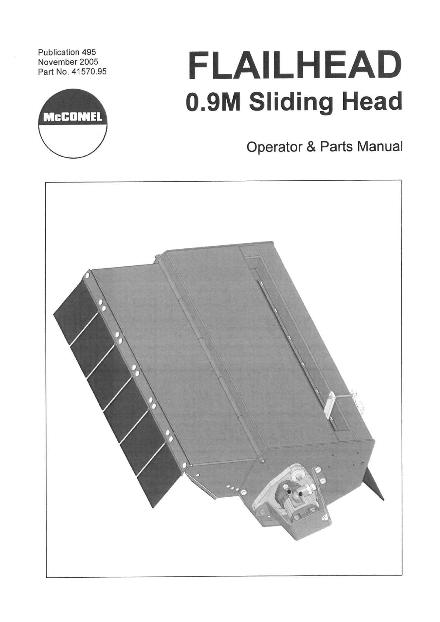Mcconnel Flailhead 0 9m Sliding Head Operators and Parts Manual