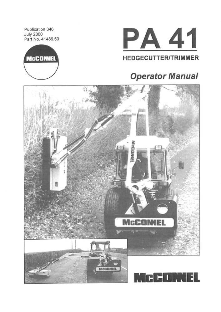 Mcconnel Hedgecutter Mower PA41 Operators Manual