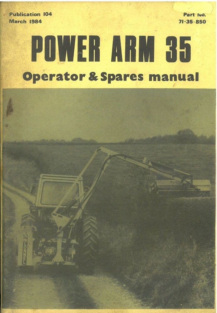 McConnel Hedgetrimmer PA35 Power Arm 35 Operators Manual with Parts List