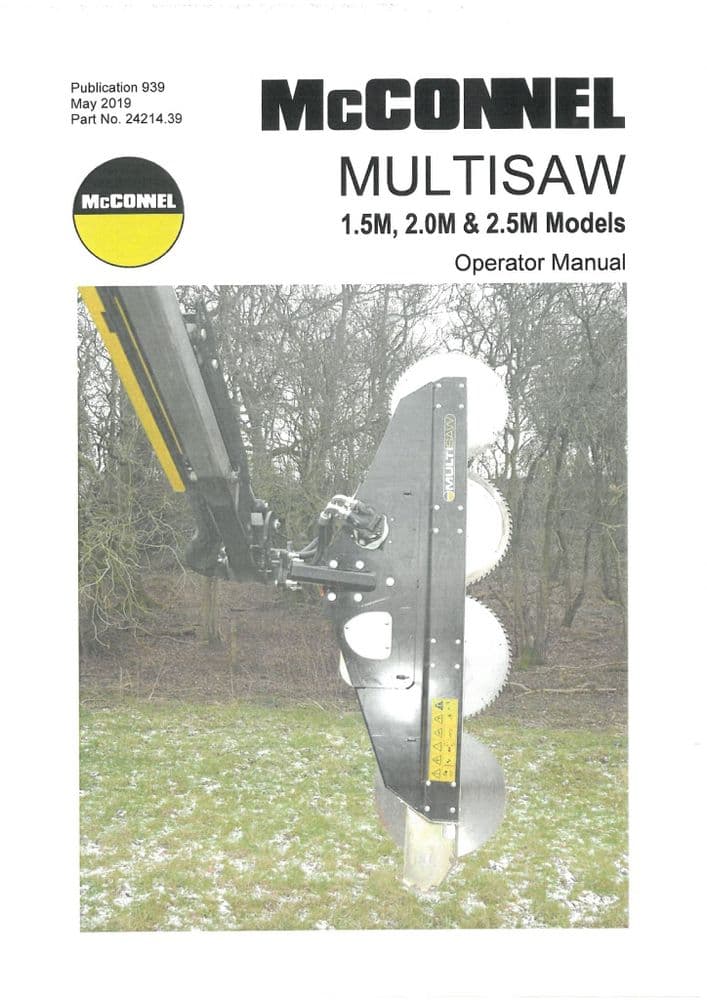 Mcconnel Multisaw 1 5m 2m & 2 5m Operators Manual