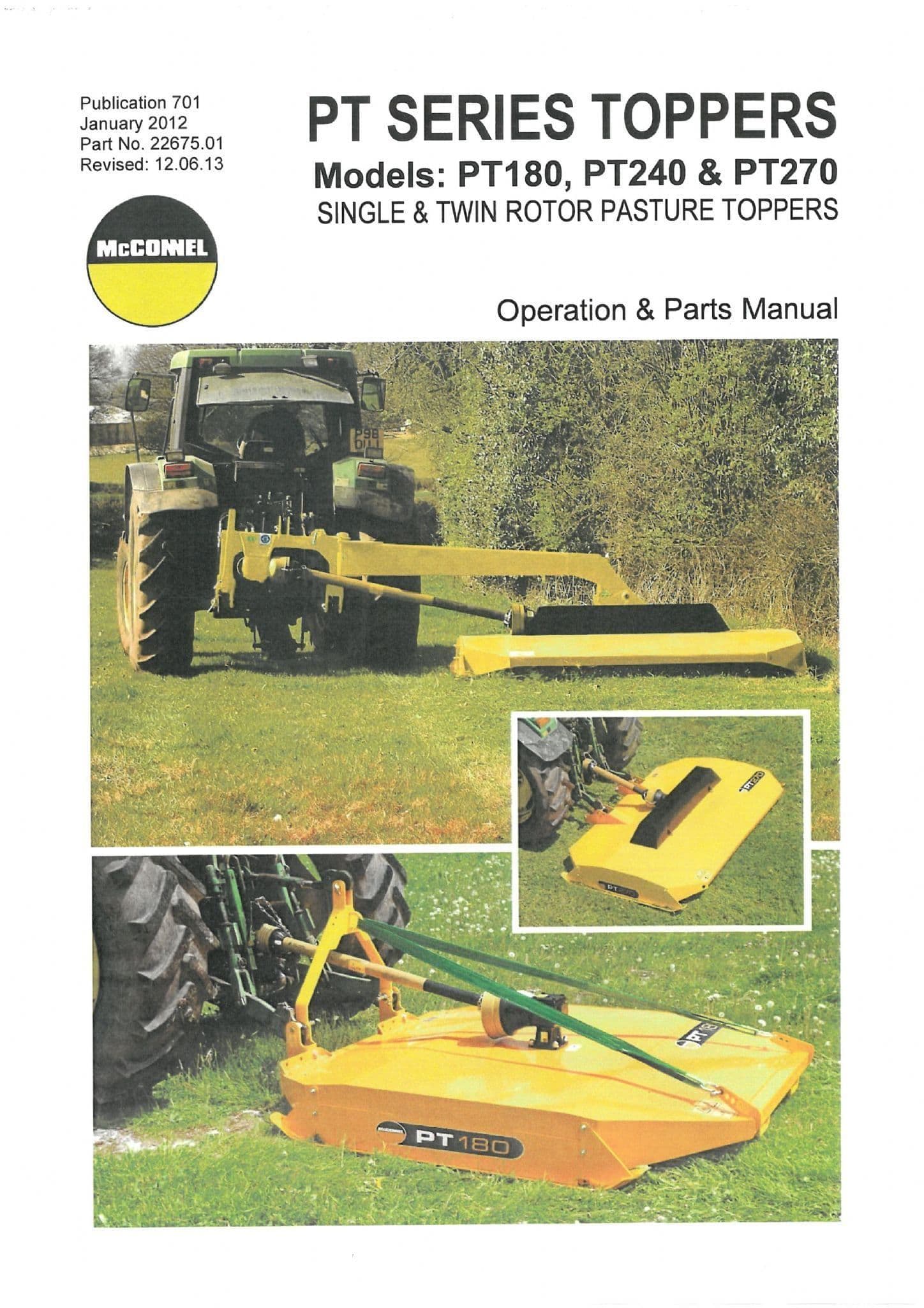 Mcconnel Pasture Topper Single and Twin Rotor PT180 PT240 PT270 ...