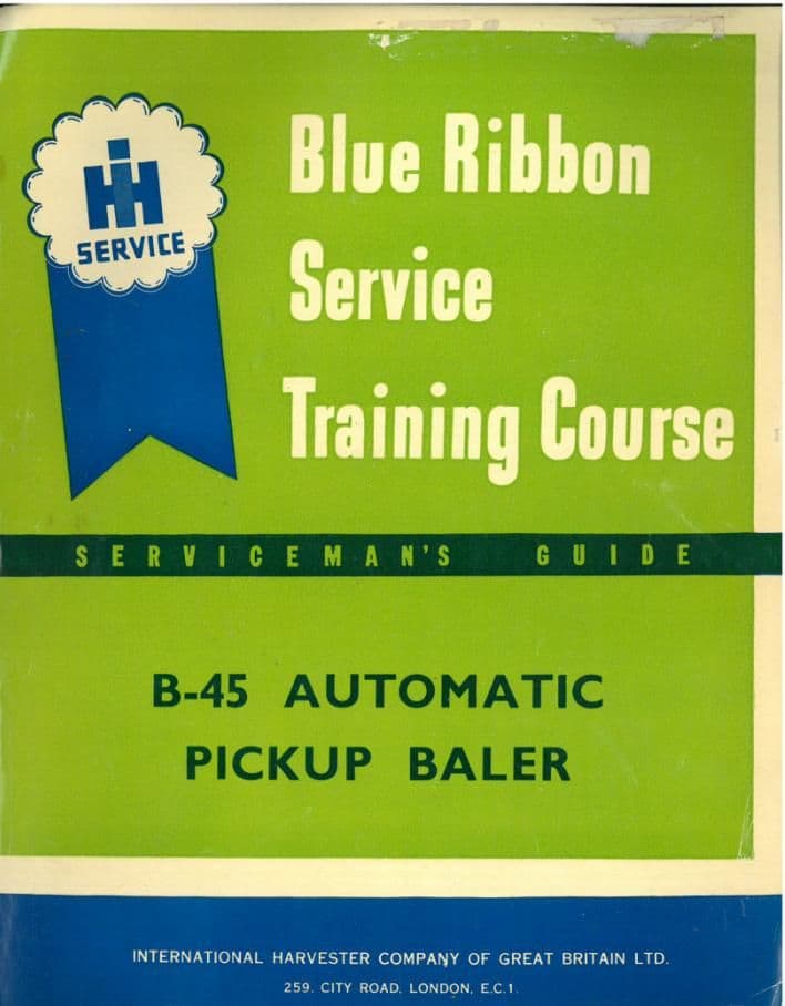 McCormick International B45 Baler Workshop Service Manual - B 45