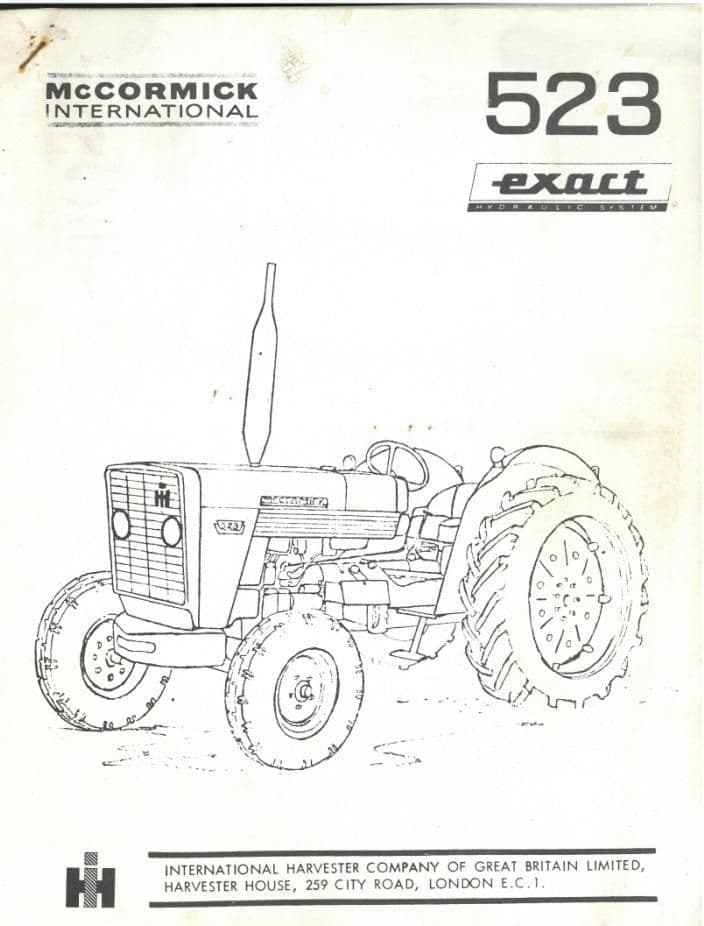 McCormick International Tractor 523 Exact Hydraulic System ...