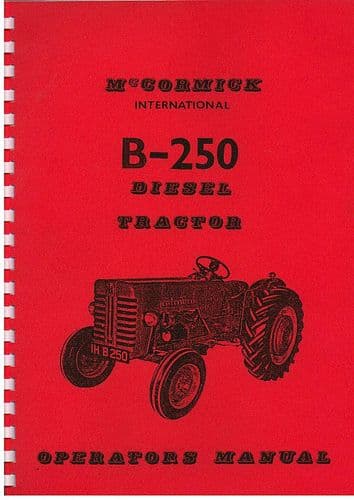 McCormick International Tractor B250 Operators Manual