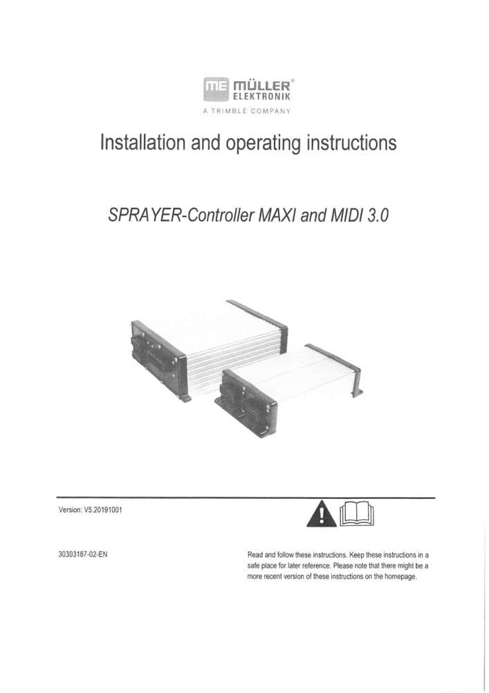 Muller Elektronik Sprayer Controller Maxi & Midi 3 0 Operators Manual