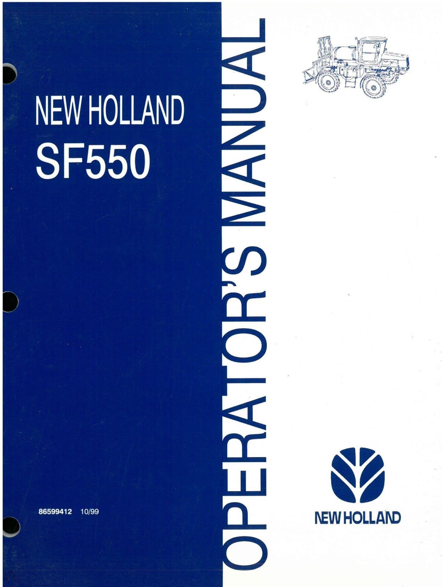 New Holland Row Crop Sprayer SF550 Operators Manual - SF 550