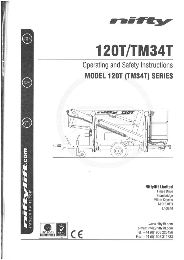 Nifty 120T - TM34T High Platform Cherry Picker High Lift Operators Manual