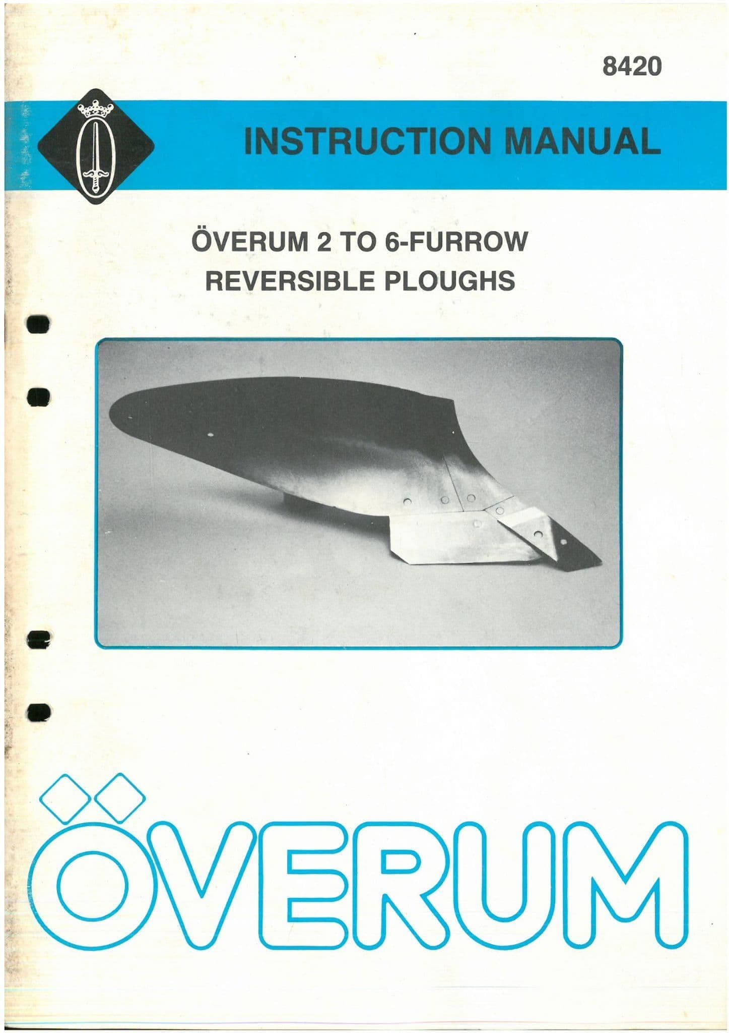 Overum Reversible Plough BV CV DV Operators Manual 2 3 4 5 & 6 Furrow