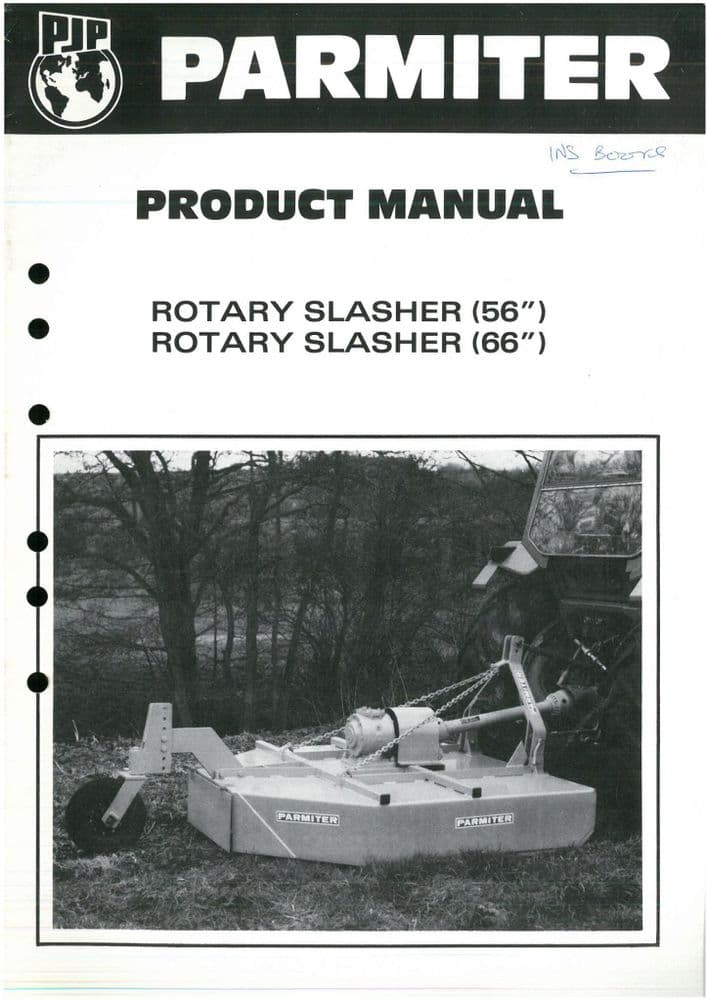 Parmiter Rotary Slasher 56& x22; 66& x22; Operators and Parts List