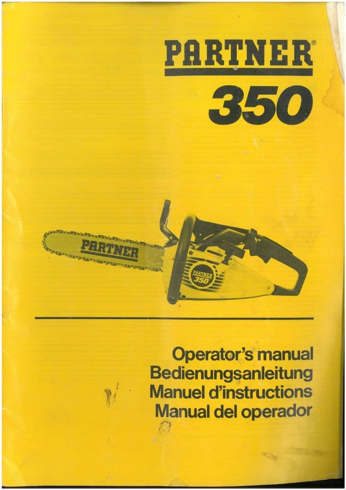 Partner Chain Saw 350 Operators Manual
