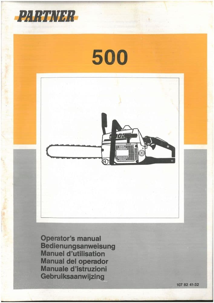Partner Chain Saw 500 Operators Manual