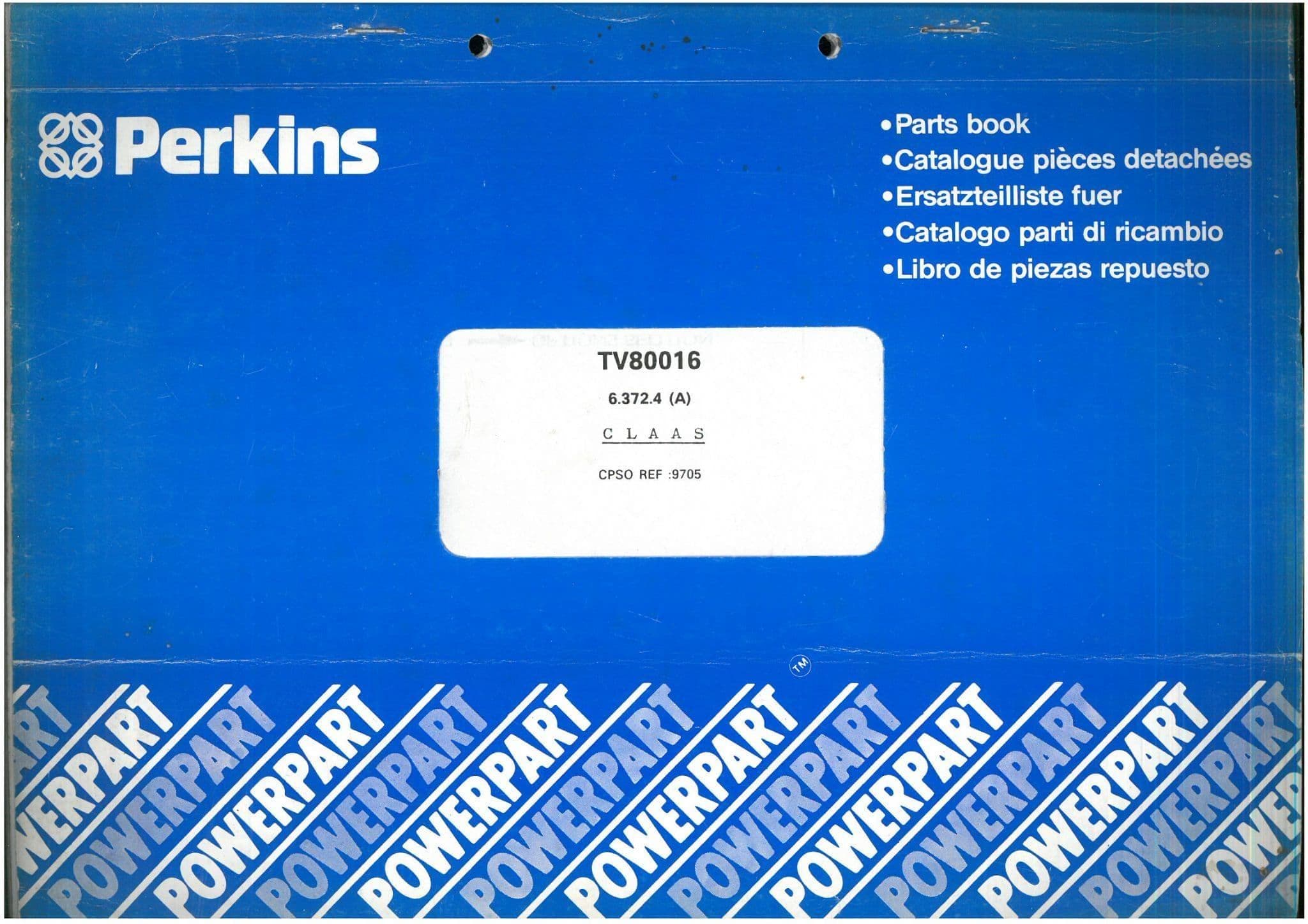 Perkins Diesel Engine 6 372 4 A Claas Parts Manual