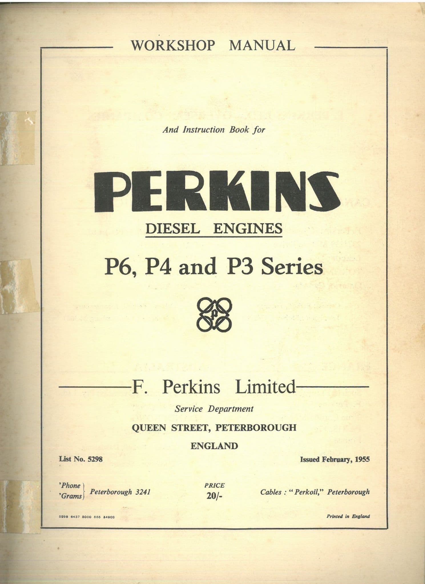 Perkins Diesel Engine P6 P4 P3 Series - Workshop Service Manual - P6 P4 ...