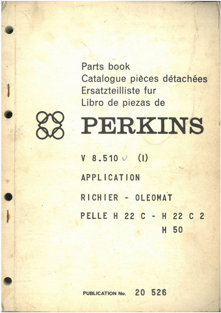 Perkins Diesel Engine V8 510 Parts Manual