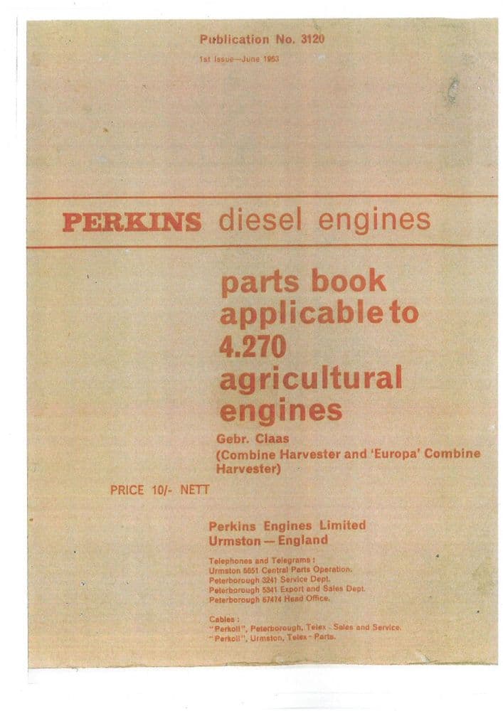 Perkins Diesel Engines Parts Manuals 4 270 Agrimanuals Engines