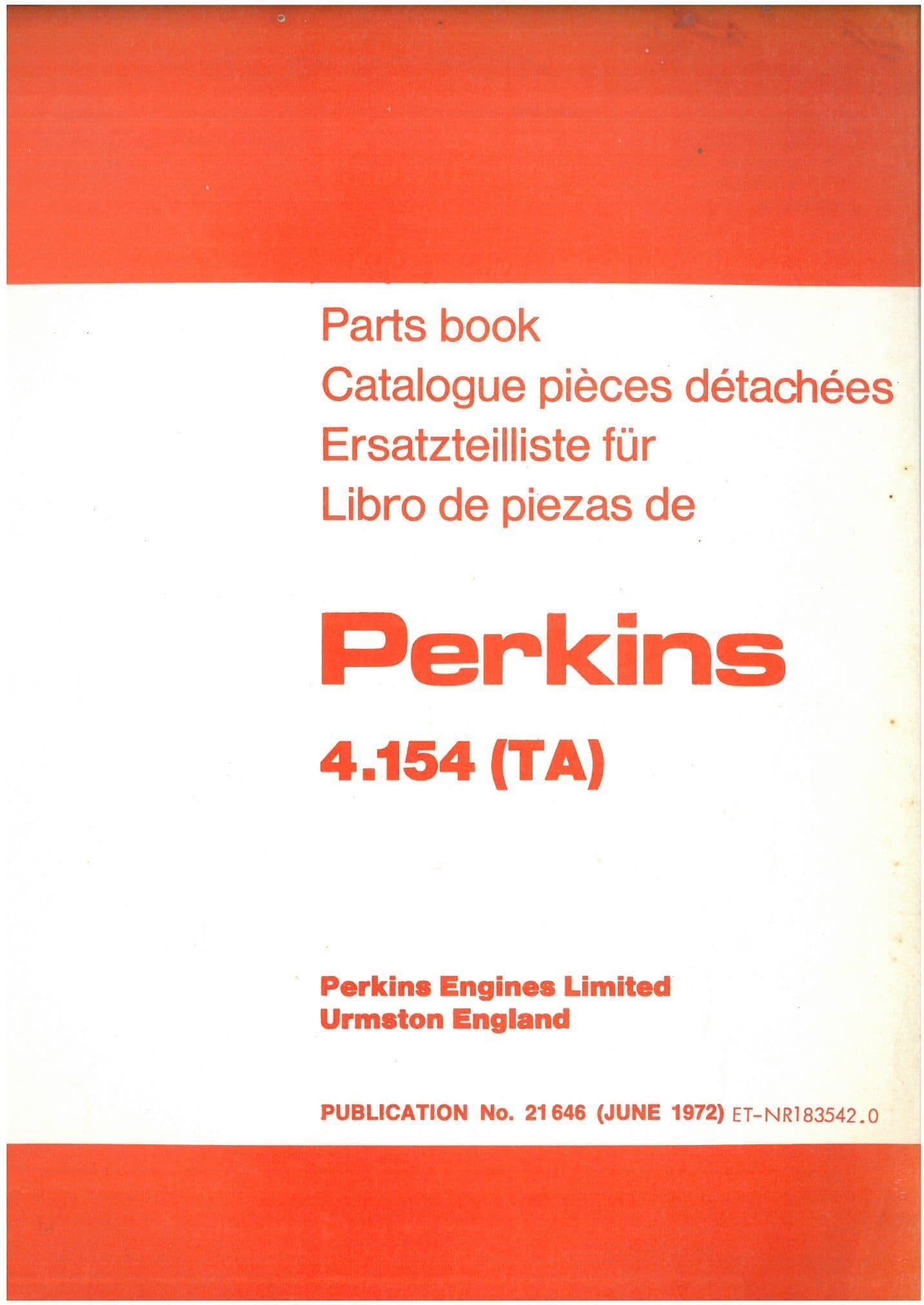 Perkins Engine 4 154 TA Parts Manual