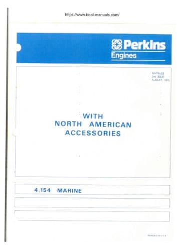 Perkins Engine Marine 4 154 Parts Manual