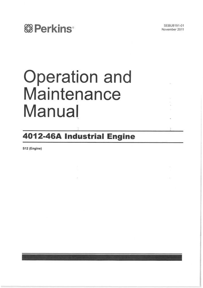 Perkins Industrial Engine 4012-46A Operators Manual S12