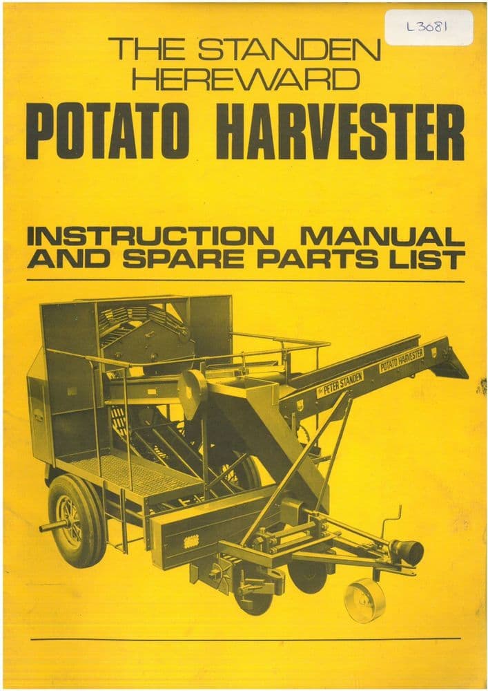 Peter Standen Hereward Potato Harvester - Operators Manual with Parts List