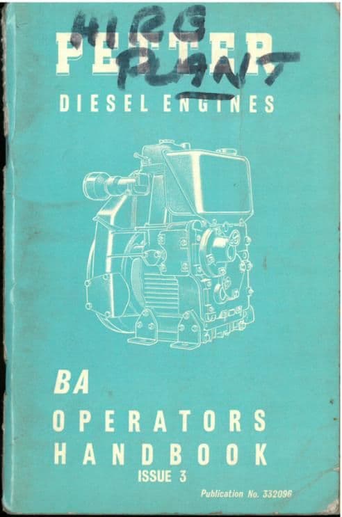 Petter Diesel Engine BA1 & BA2 Operators Manual with Parts List