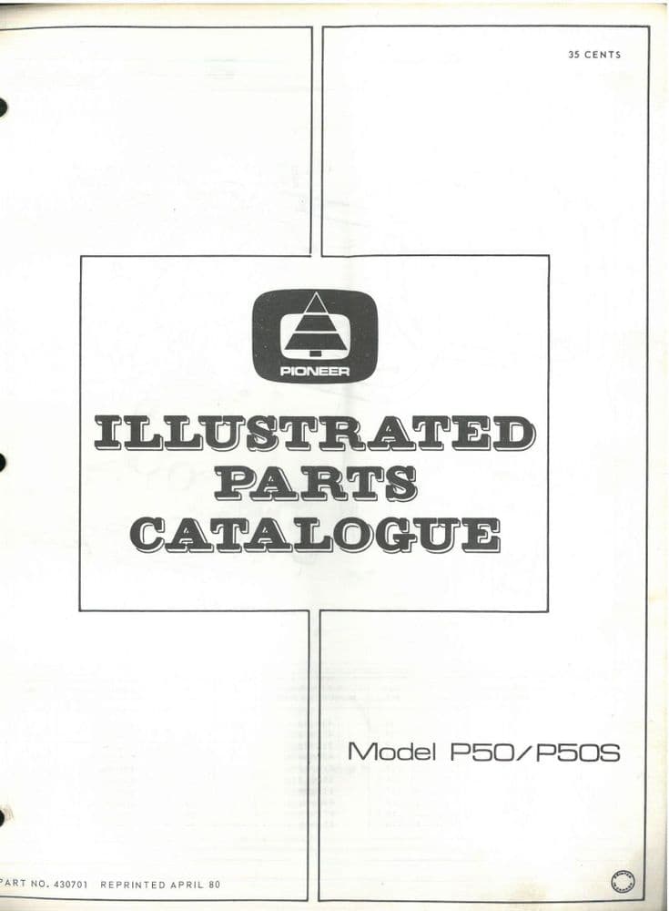 Pioneer Chainsaw Model P50 & P50S Parts Manual