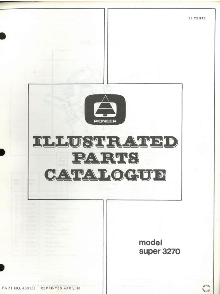 Pioneer Chainsaw Model Super 3270 Parts Manual