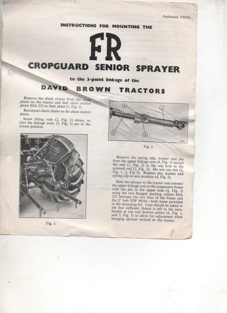 Ransome FR Cropguard Senior Sprayer Instructions Leaflet