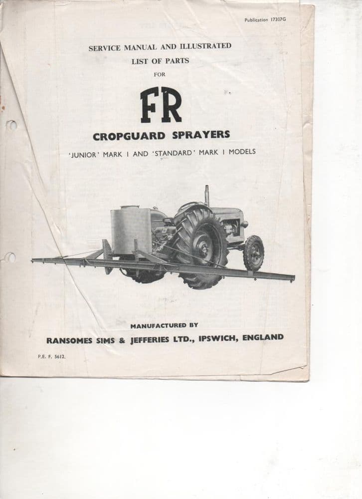 Ransomes FR Cropguard Sprayers "Junior"Mark 1 and "Standard"Mark 1 ...