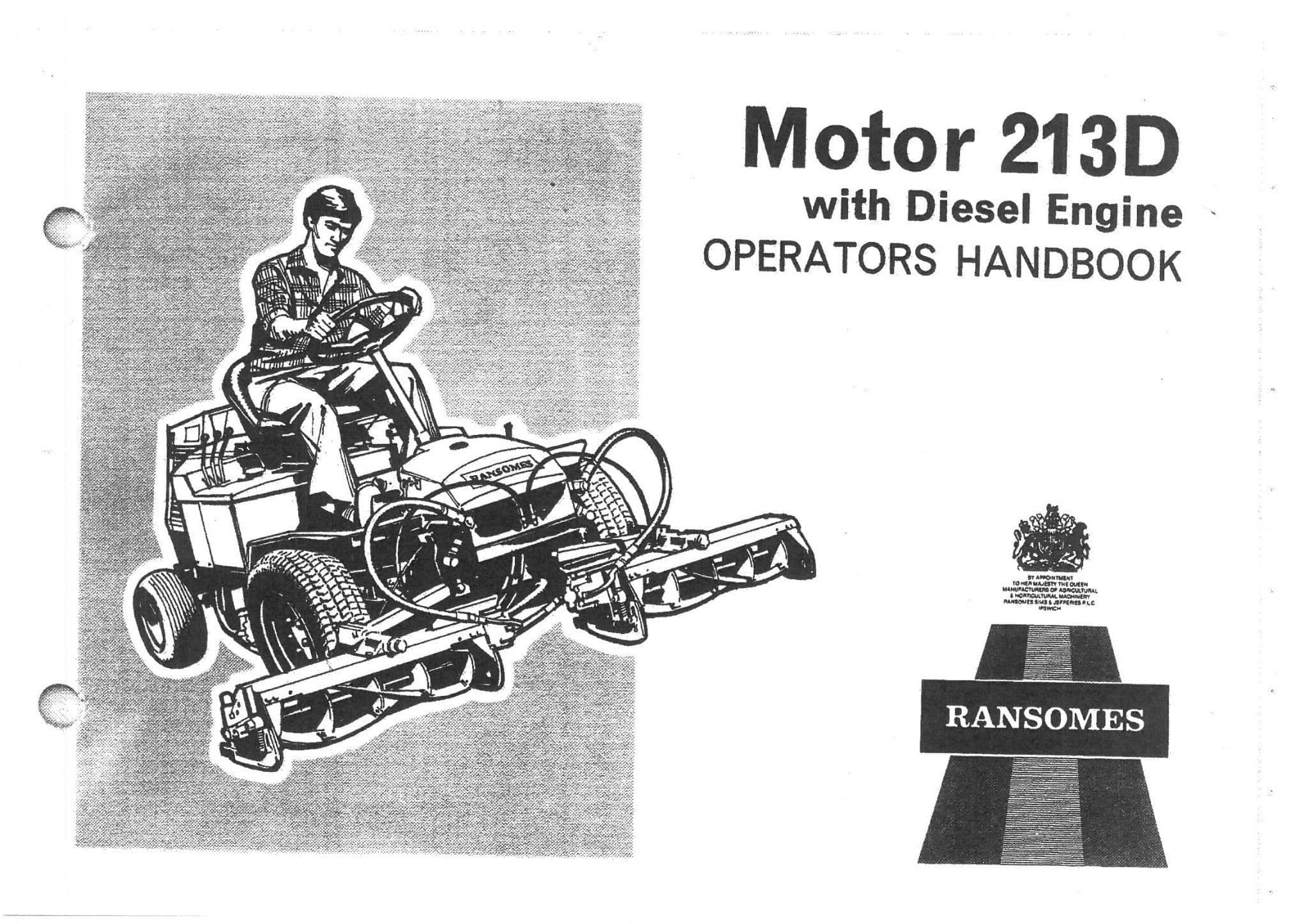 Ransomes Motor Mower 213D Operators Manual - 213 D