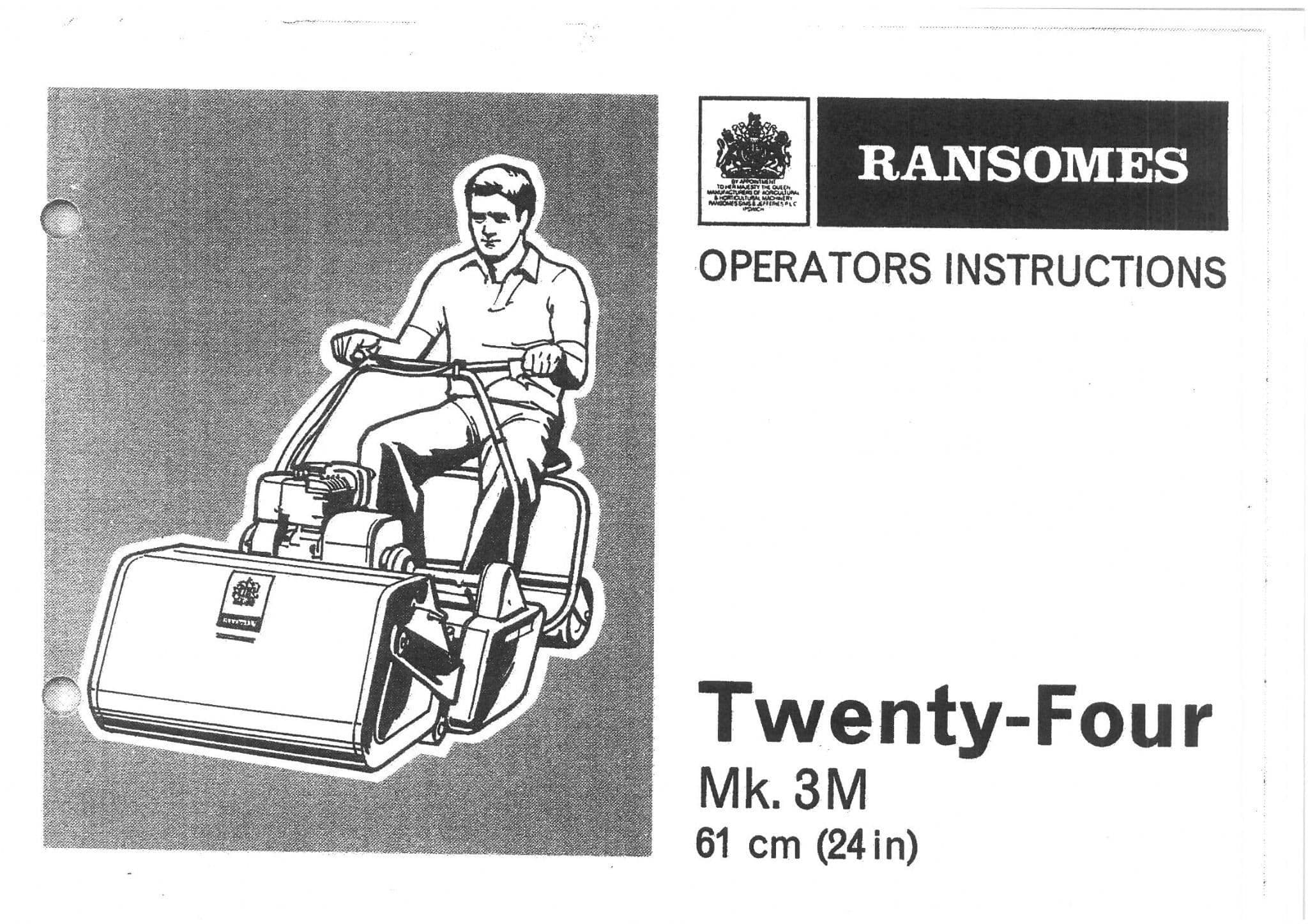 Ransomes Mower 24 Mk 3M Operators Manual - Mk3M