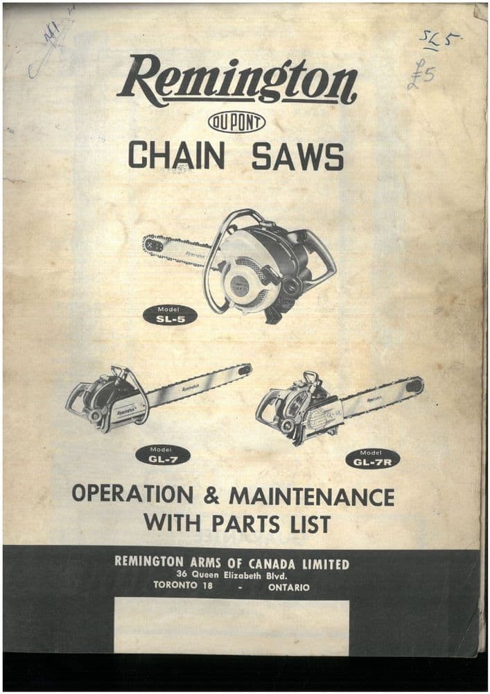 Remington Chainsaw Operators & Parts Manual