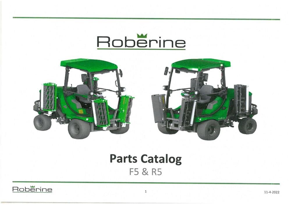 Roberine Mower F5 & R5 Parts Manual