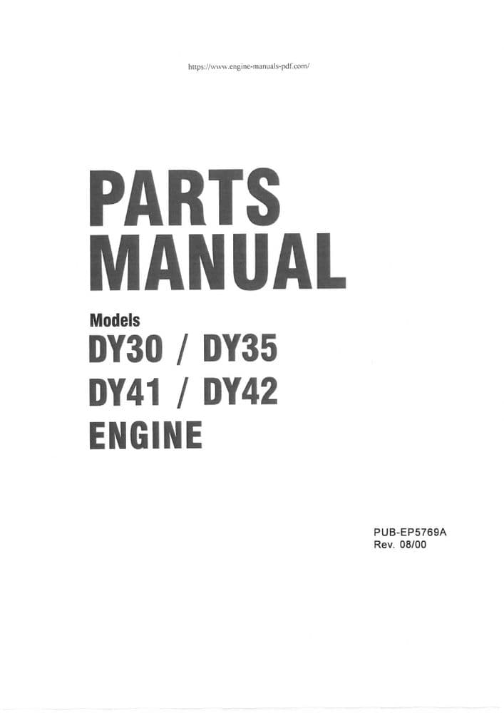 Robin America Inc Engine DY30 DY35 DY41 DY42 Parts Manual