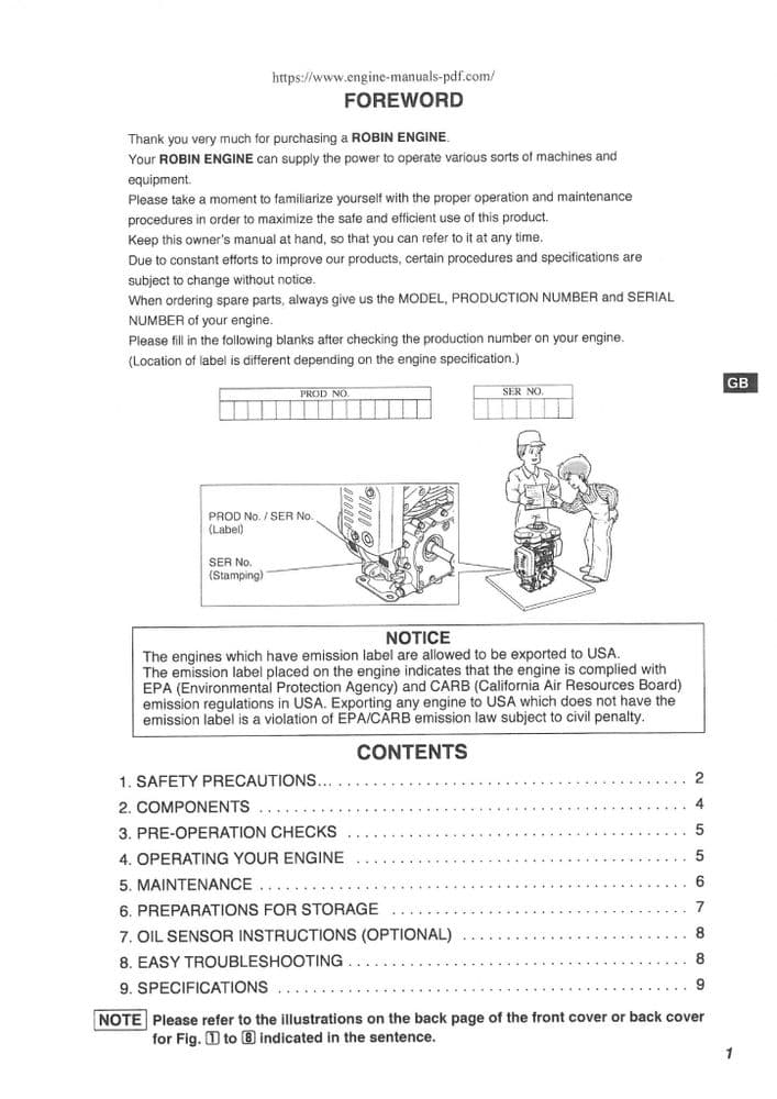 Robin America Inc Engine EC10 Workshop Service Manual