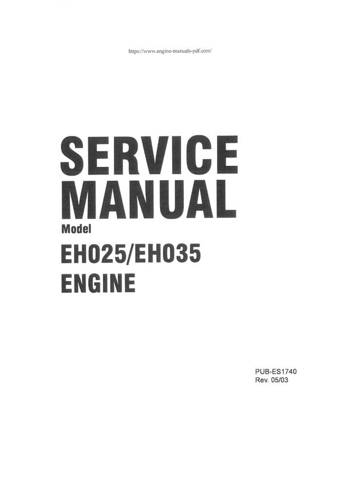 Robin America Inc Engine EH025 EH035 Workshop Service Manual