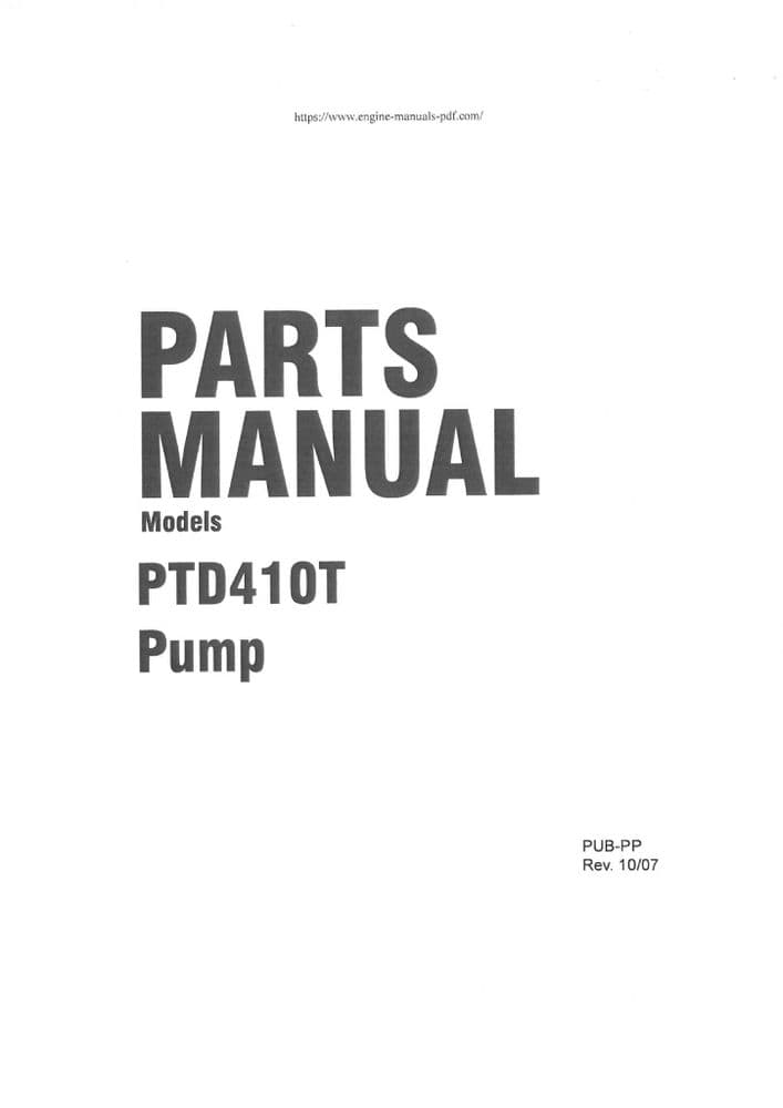 Robin America Inc Pump PTD410T Parts Manual