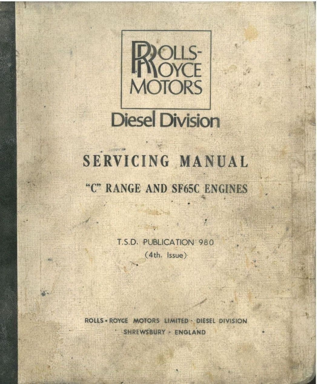 Rolls Royce - C Range & SF65C Diesel Engine Servicing Manual ...