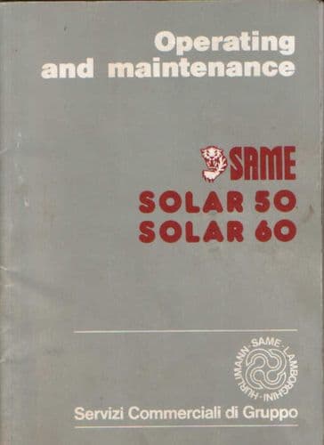 Same Tractor Solar 50 & 60 Operators Manual