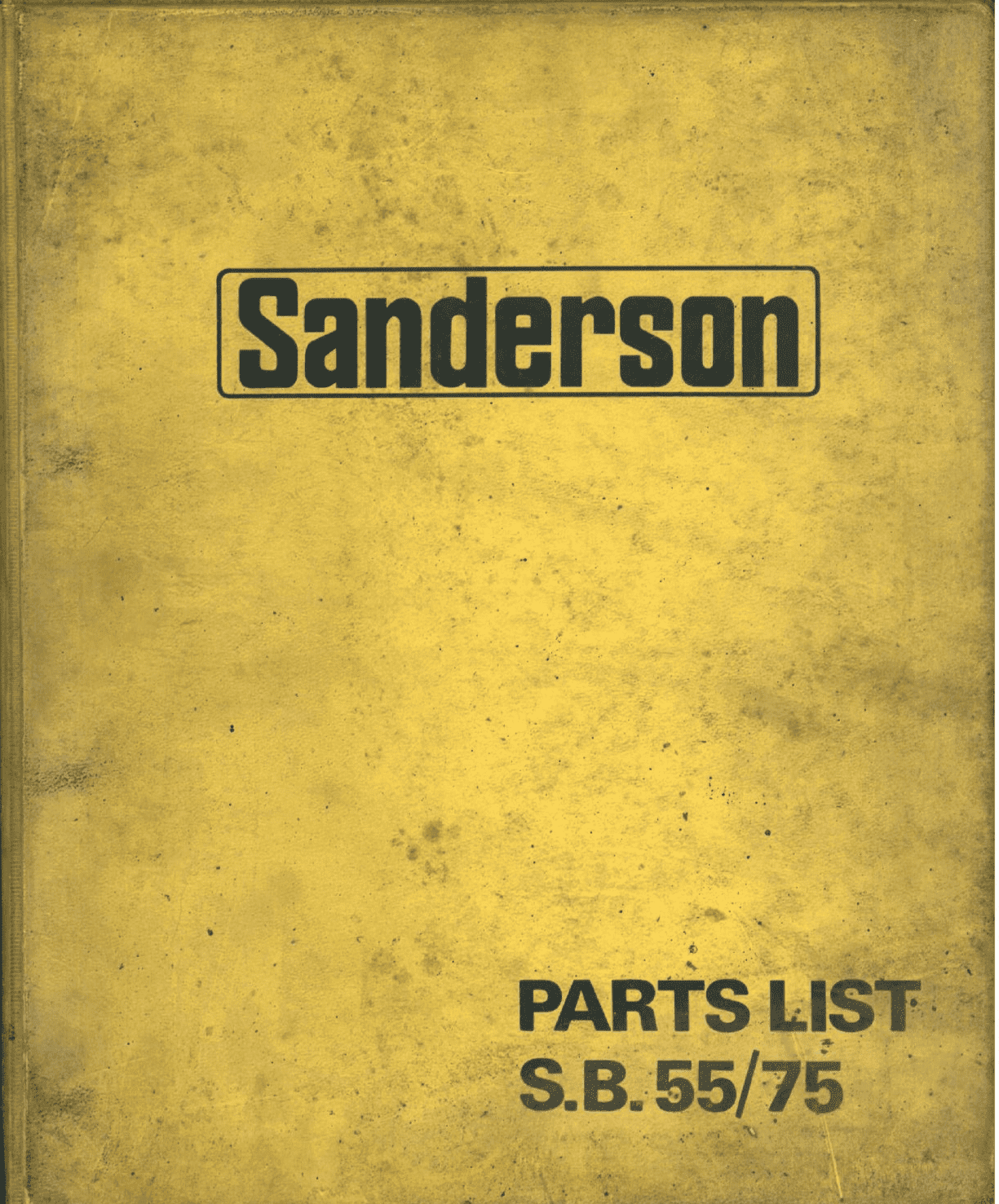 Sanderson Forklift SB 55 75 Parts Manual SB55 SB75