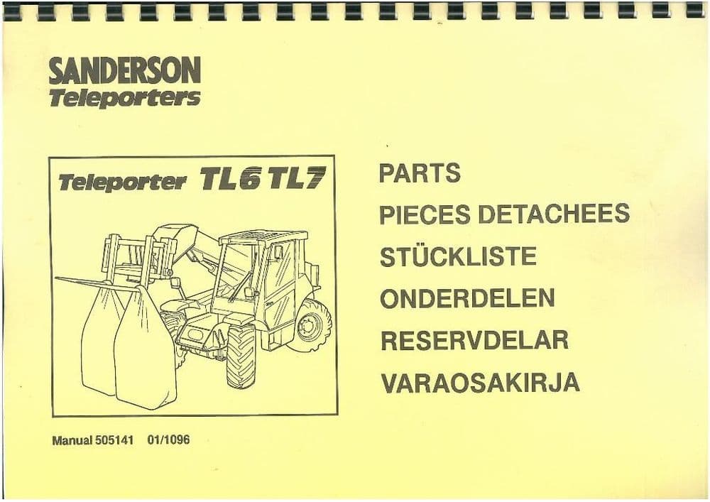 Sanderson Teleporter TL6 & TL7 Parts Manual also Claas Ranger 920 960 970