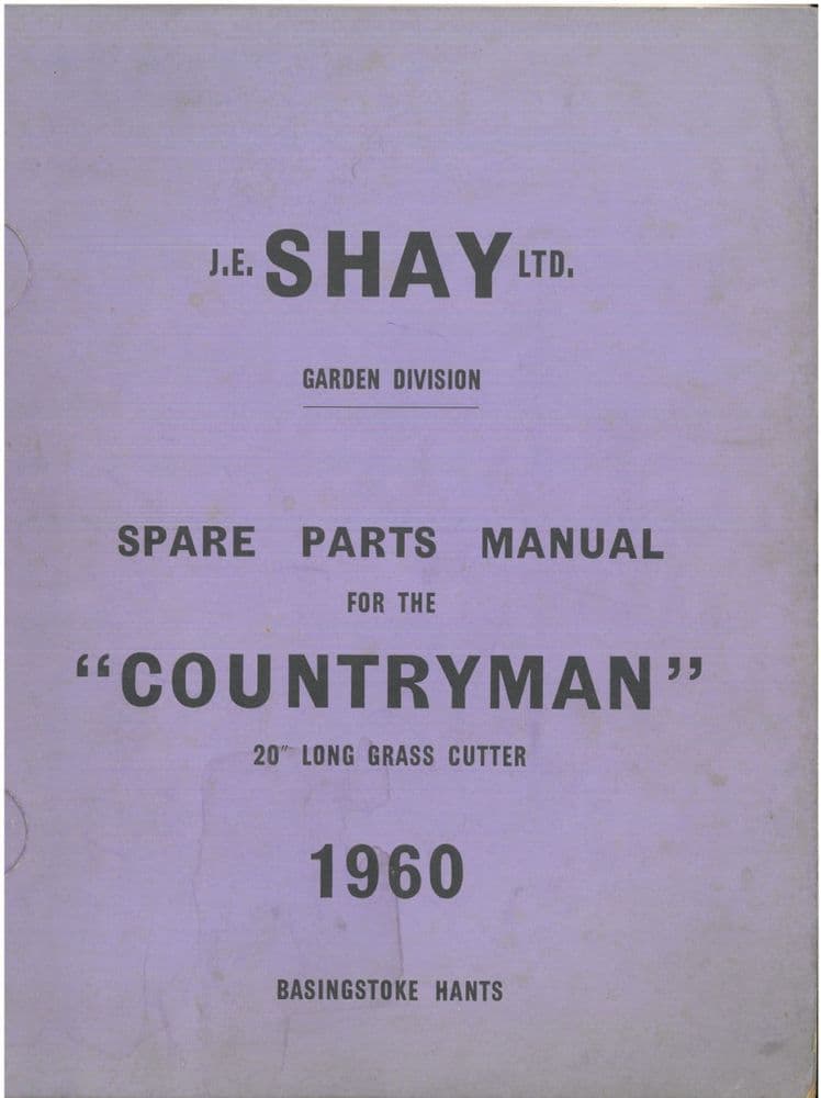 Shay Grass Cutter Garden Division Countryman 1960 Parts Manual