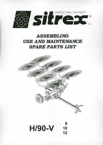 Sitrex Wheel Rake H/90-V 8 10 12 Operators Manual with Parts List