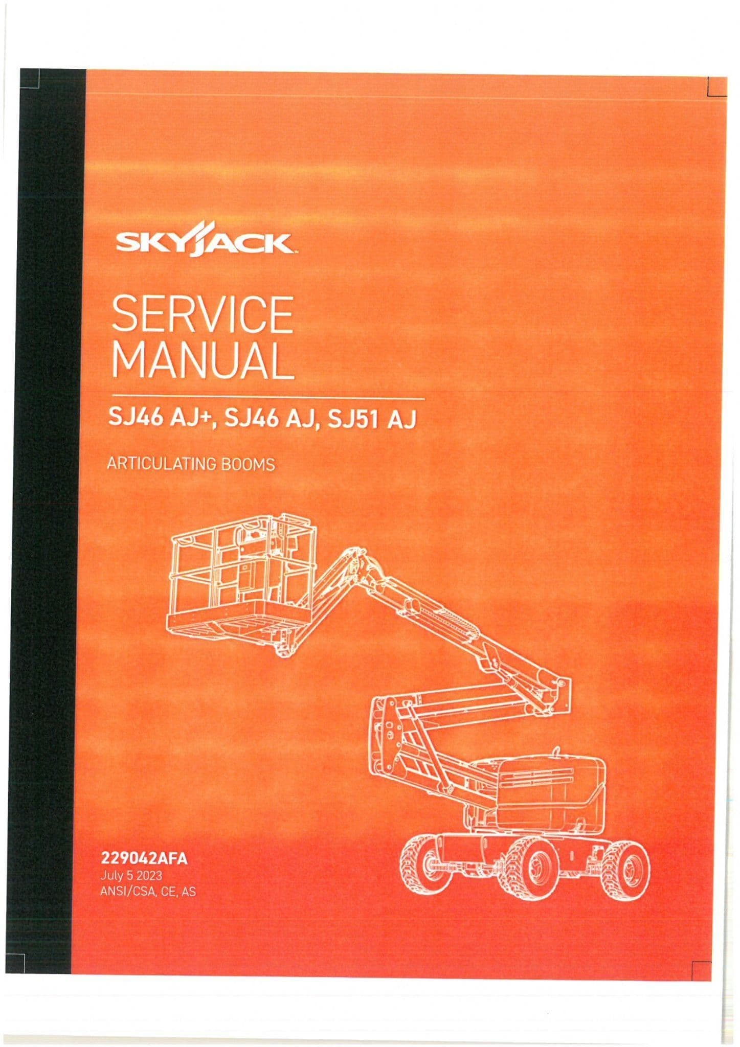 Skyjack Articulating Booms SJ46AJ SJ46AJ SJ51AJ Workshop Service Manual