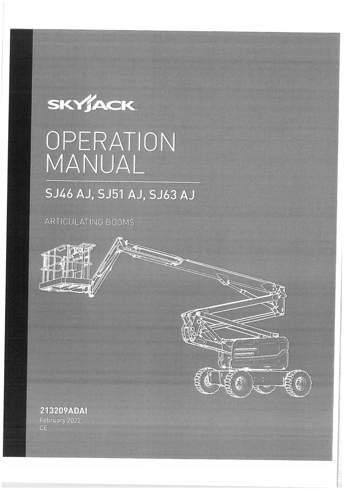 Skyjack Articulating Booms SJ46AJ SJ51AJ JS63AJ Operators Manual