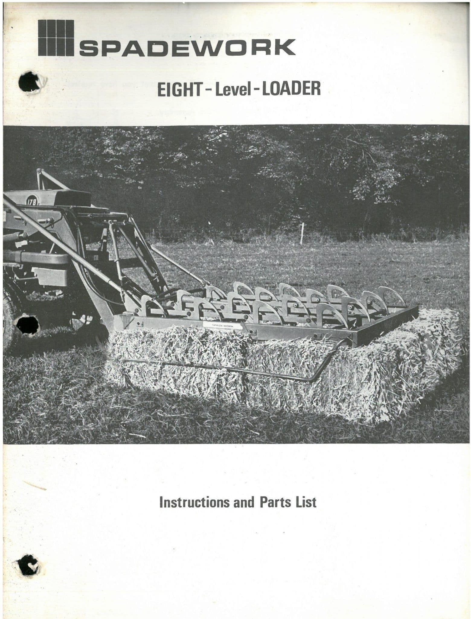 Spadework Eight-Level-Loader Flat 8 Bale Grab Operators Manual with ...