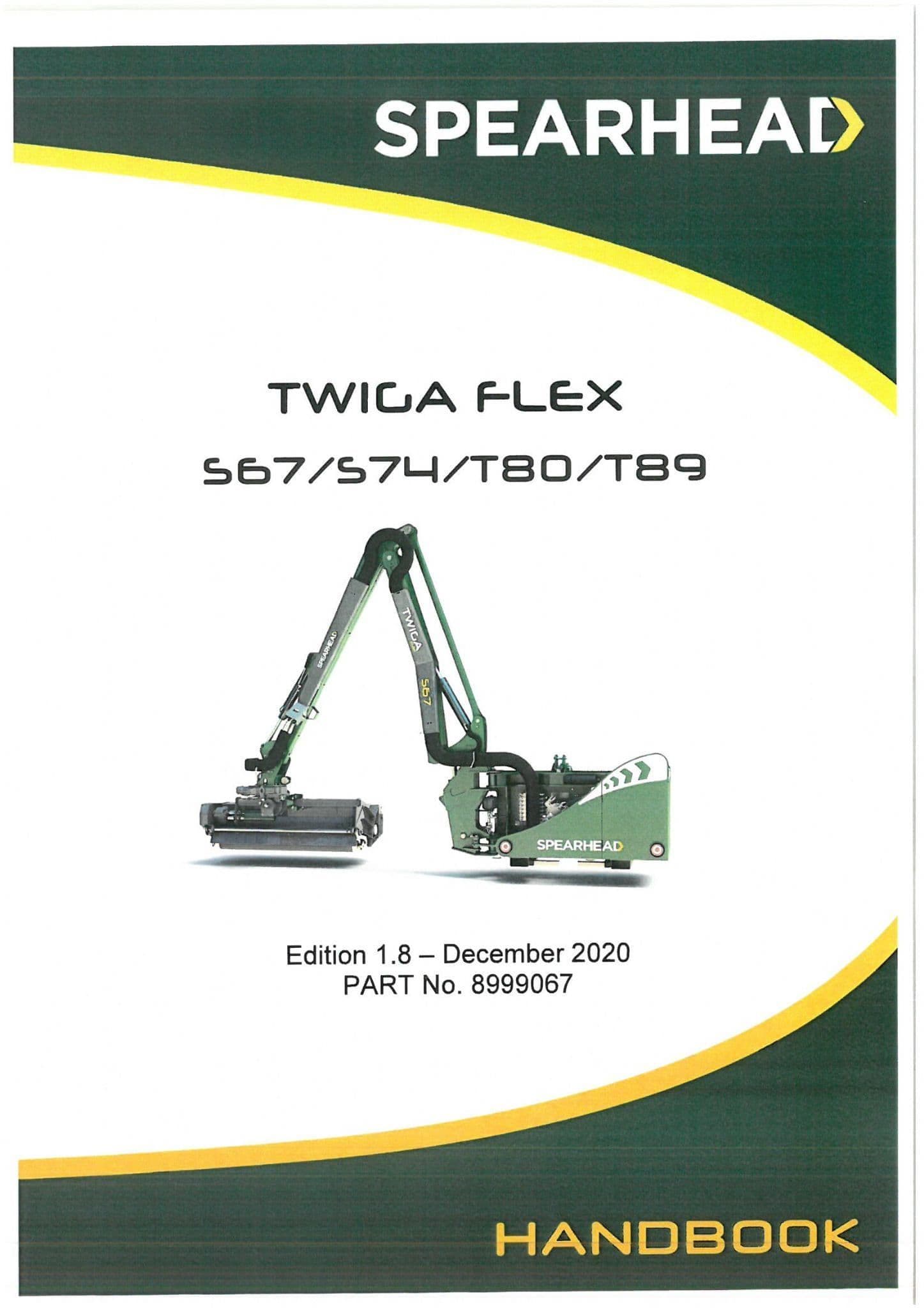 Spearhead Reach Mower Twiga Flex S67 S74 T80 T89 Operators Manual