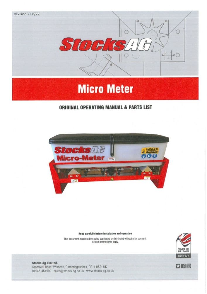 Stocks AG Micro Meter Operators Manual and Parts List