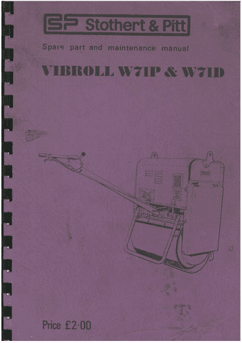 Stothert & Pitt Roller Vibroll W7IP and W7ID Operators Manual & Parts ...